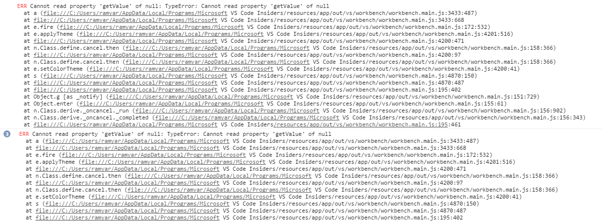 Cannot read property 'getValue' of null when changing themes · Issue #54683 · microsoft/vscode ...