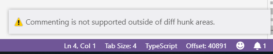 Commenting is not supported outside diff hunks error even if I am inside the diff hunk · Issue ...