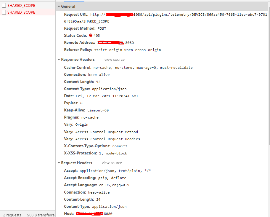 Cannot Update Shared Attribute with the assigned user credential ...