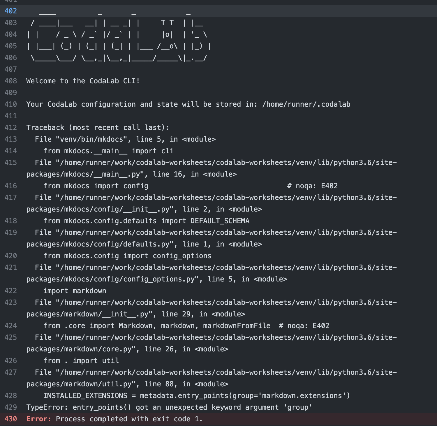 "format" CI task broken · Issue #3889 · codalab/codalab-worksheets · GitHub