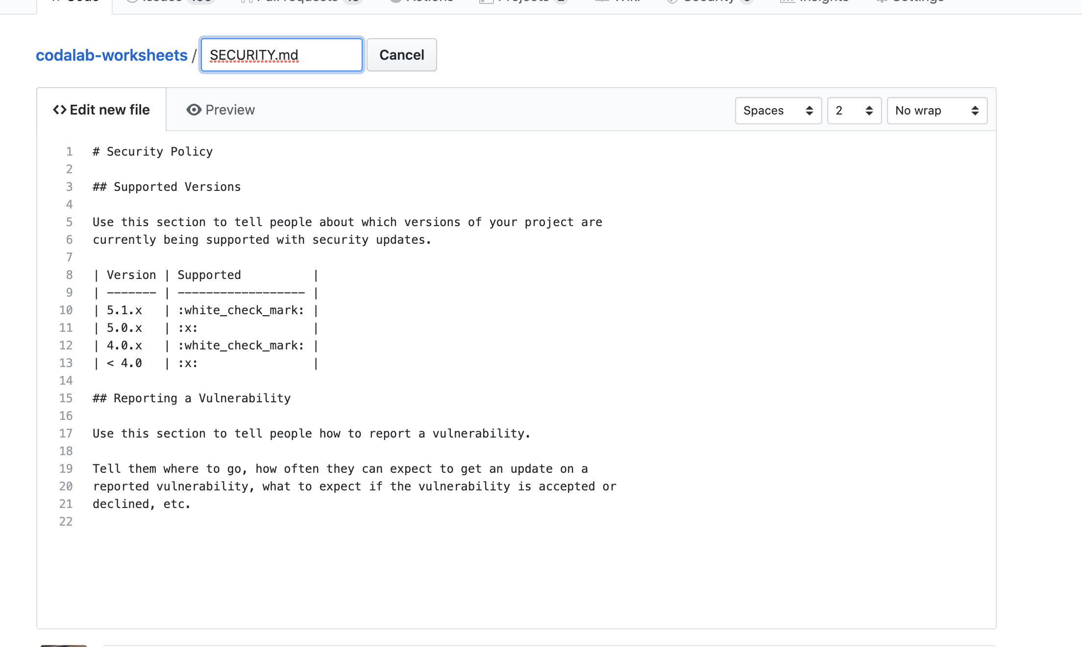 Set Up A Security Policy · Issue 2226 · Codalab Codalab Worksheets · Github