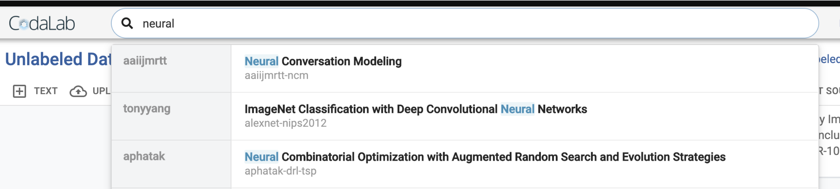 Fall 2020 - CodaLab Worksheets Documentation