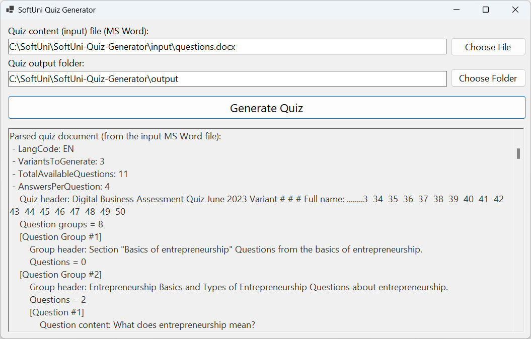 Github Tatyanaii Clone Softuni Quiz Generator