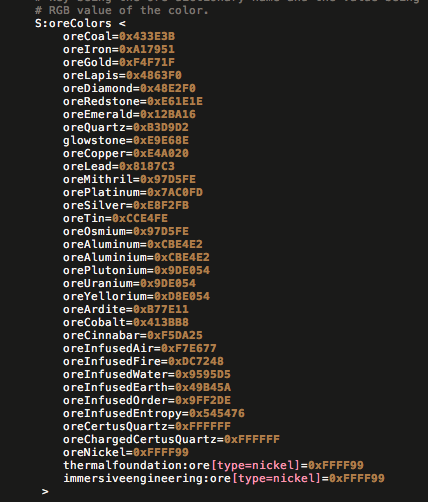 Cannot set colors for specific ores · Issue #45 · MightyPirates ...