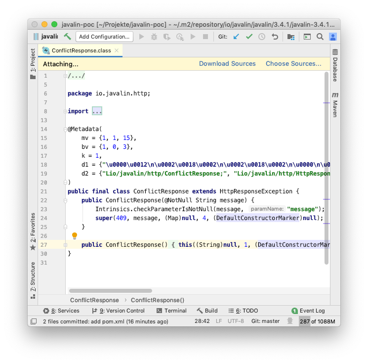 Can T Attach Sources To Javalin Code In Intellij · Issue 739 · Javalin Javalin · Github