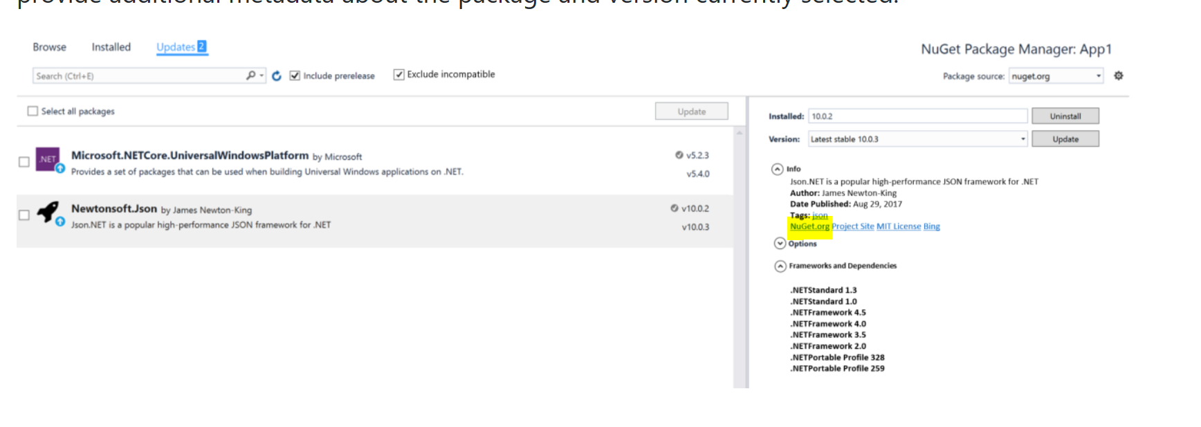 Link VS Package Entries to Gallery Package Pages · Issue #5299 · NuGet/Home · GitHub