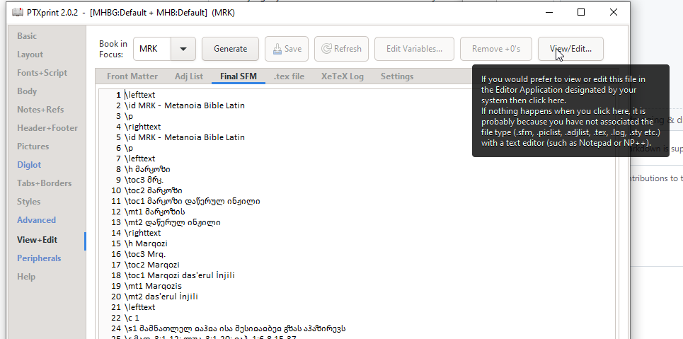 View/Edit button should be grayed out for Final SFM · Issue #554 · sillsdev/ptx2pdf · GitHub