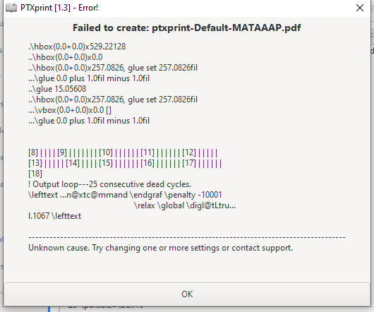 Making PDF fails with cryptic error message · Issue #276 · sillsdev/ptx2pdf · GitHub