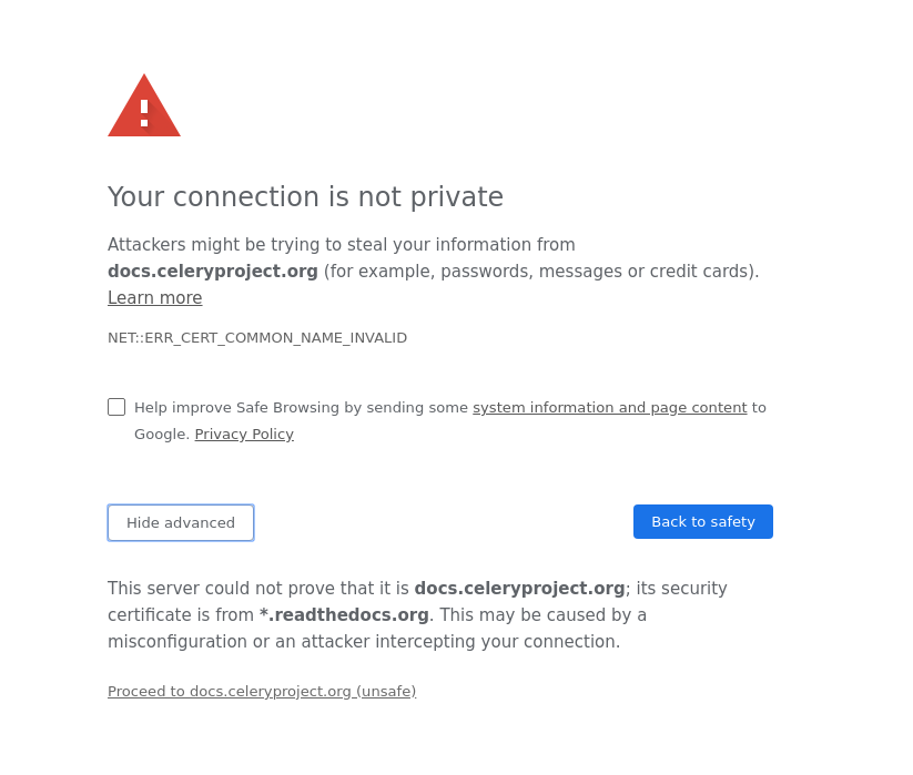 HTTPS broken on documentation website (invalid common name) · Issue #5453 · celery/celery · GitHub