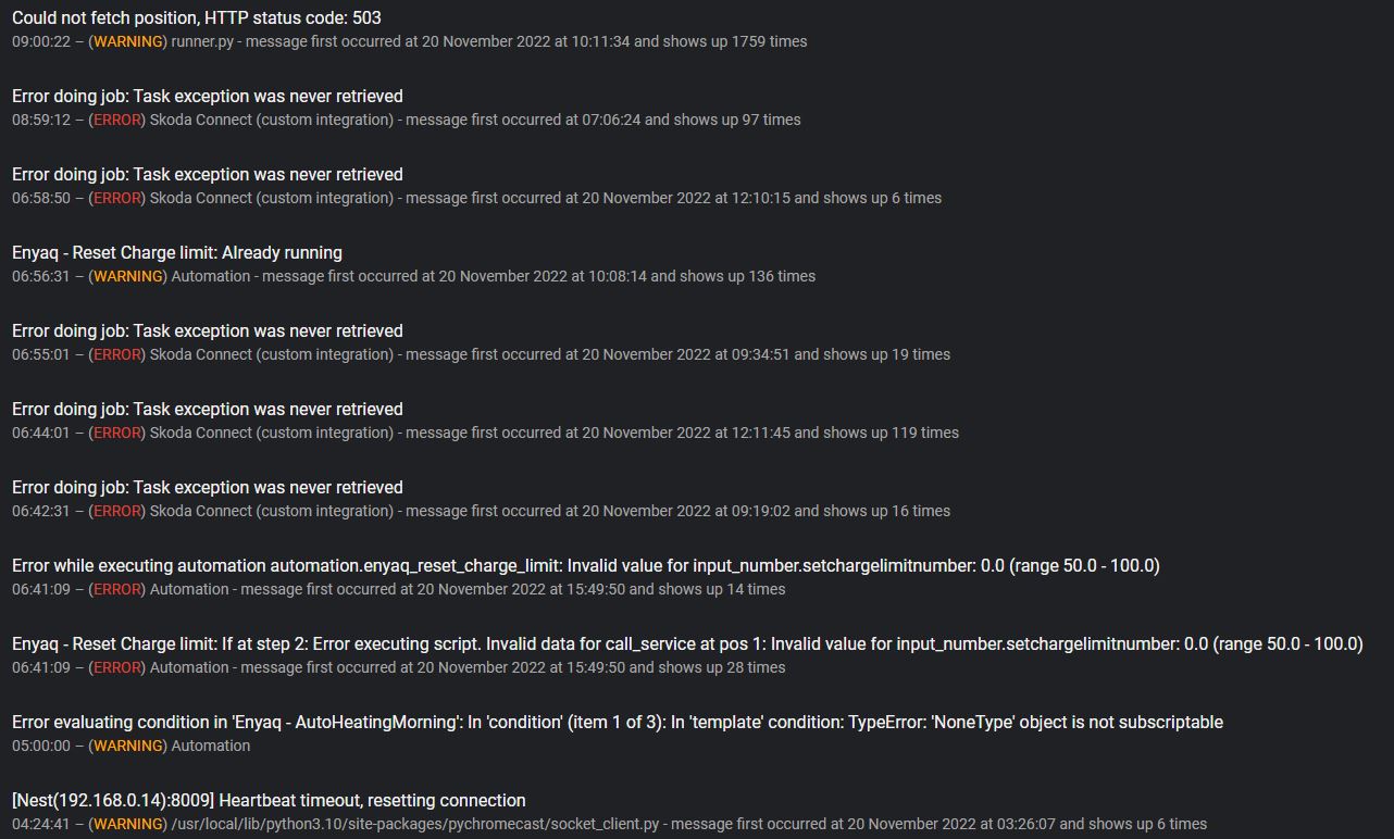 Error doing job: Task exception was never retrieved · Issue #145 · skodaconnect/homeassistant ...