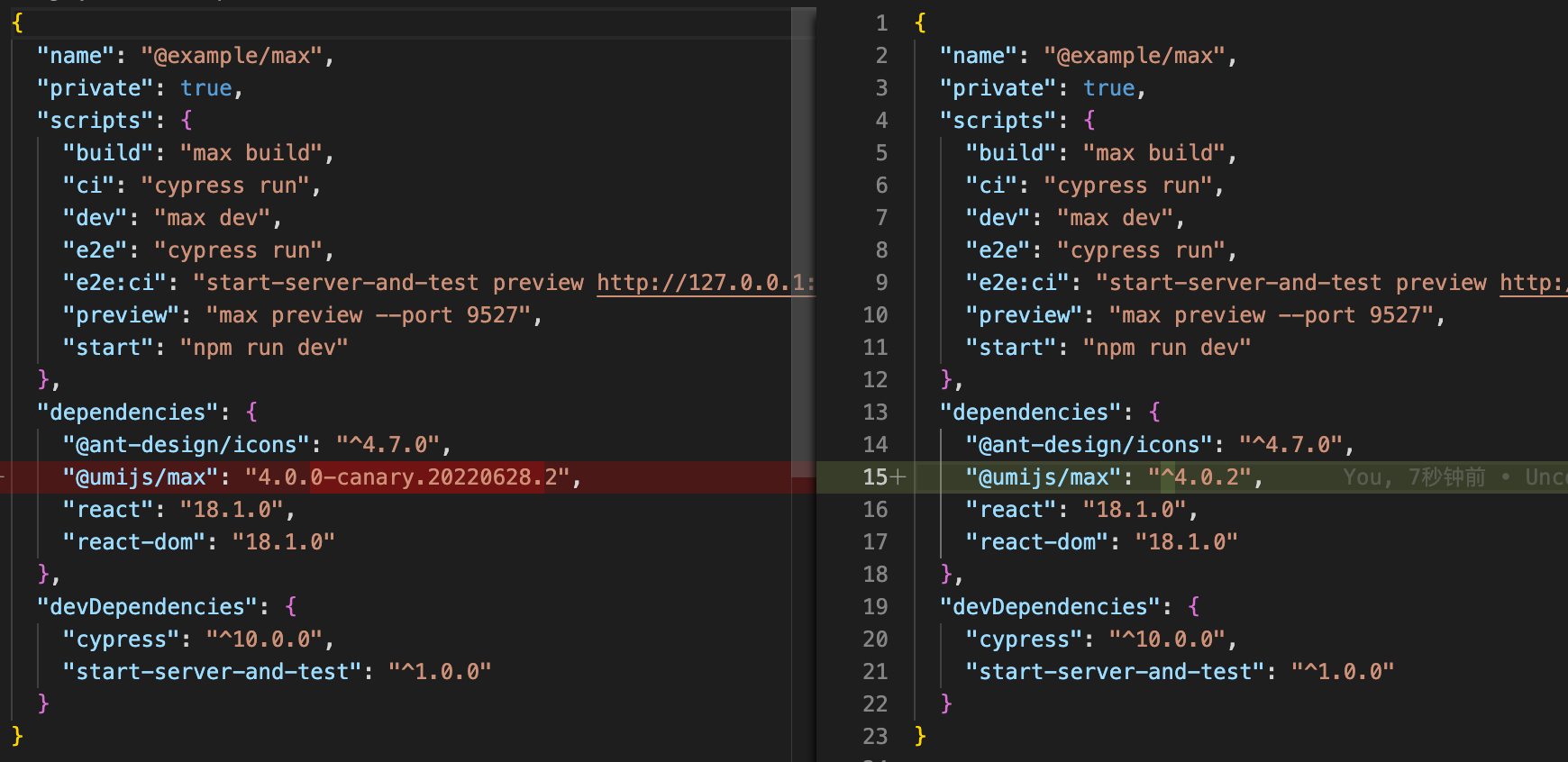 [Bug] 将示例 examples/max/package.json @umijs/max升级后报错 · Issue #8284 · umijs/umi · GitHub