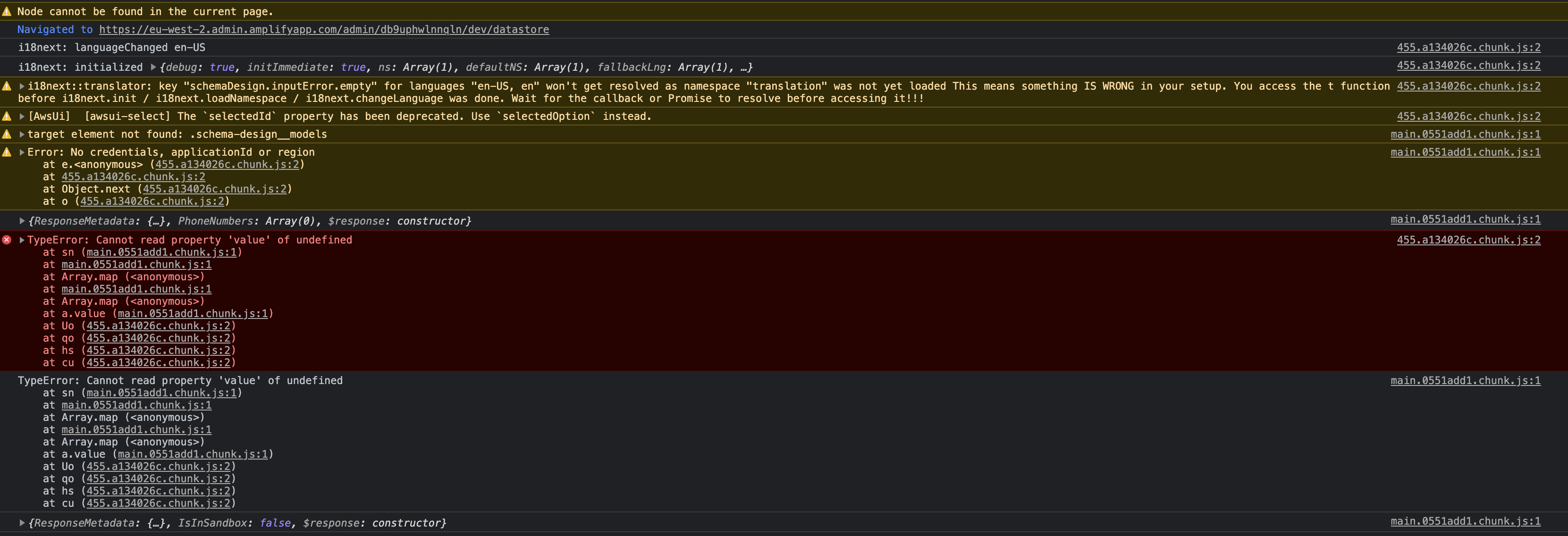 Blank screen on data store and empty data on content in Admin after enable and deploy datastore ...