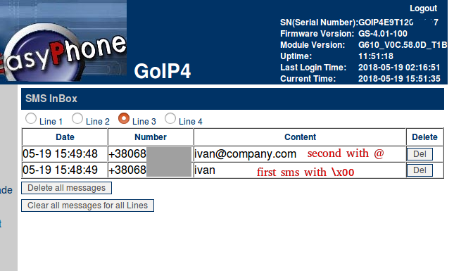 text message(only ansii) have symbol @. I get the text in sms up to the character. · Issue #34 ...