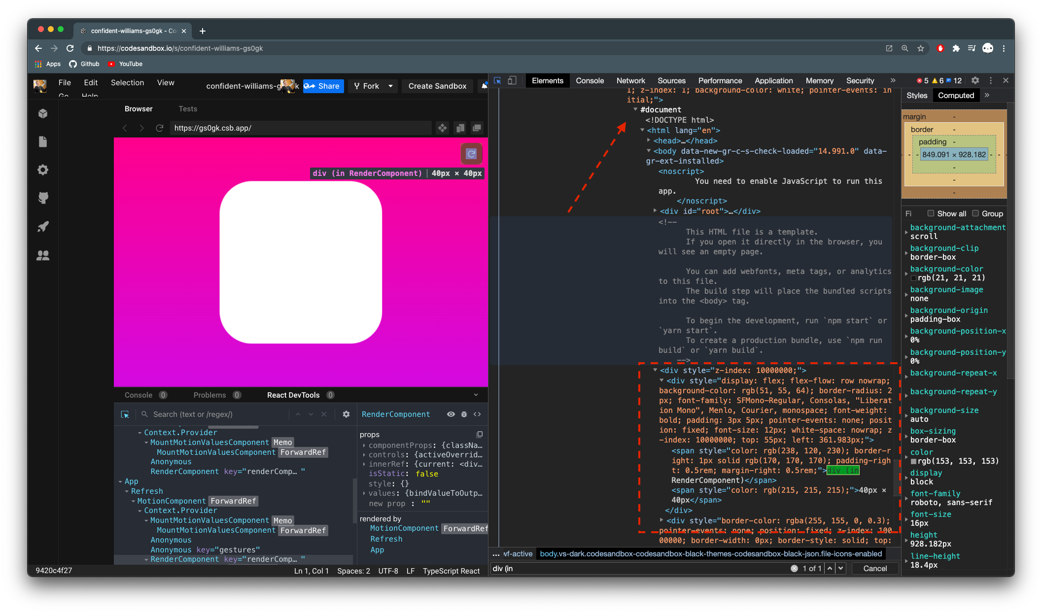 React Devtools Inline Same Origin Domain Element Inspection Problem 4041