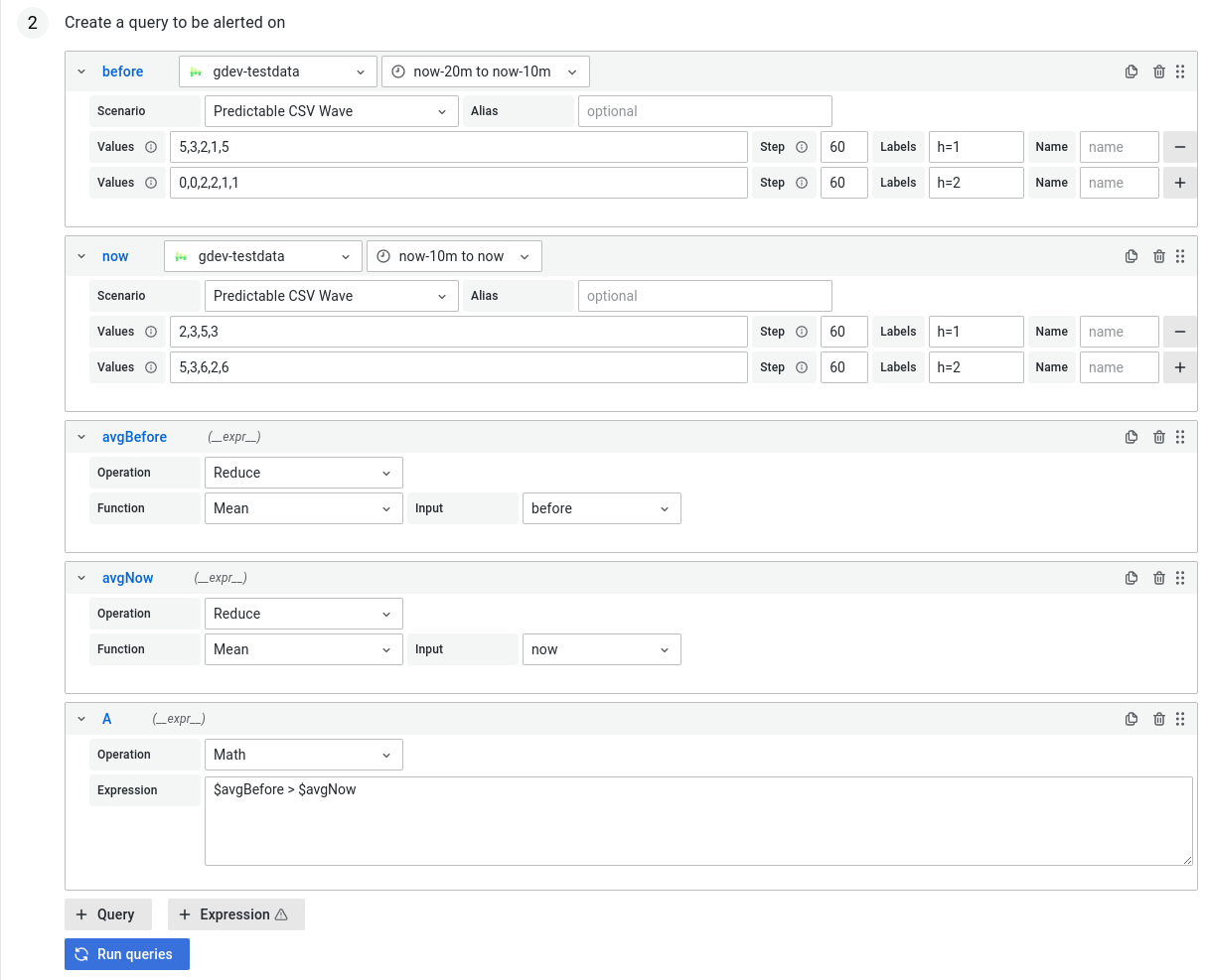 Alerting: Query Condition that can compare two queries (with different ...
