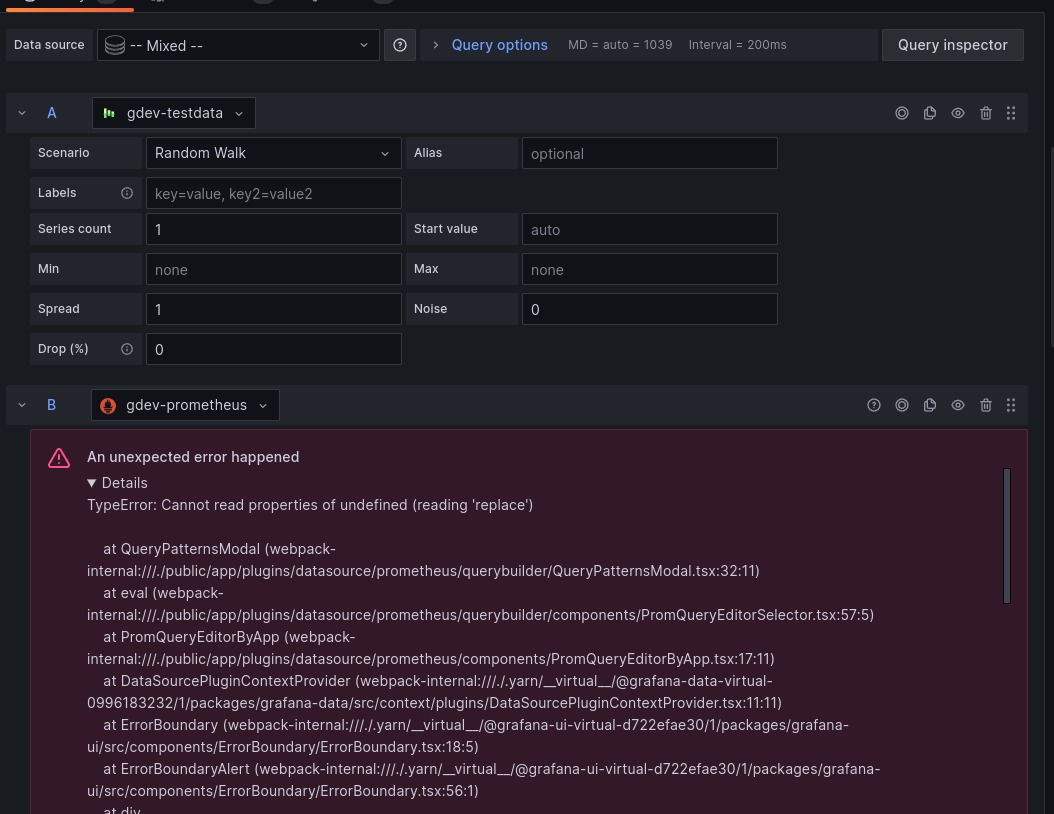 Dashboards Mixed Datasource Error When Selecting Prometheus Ds · Issue 69936 · Grafana
