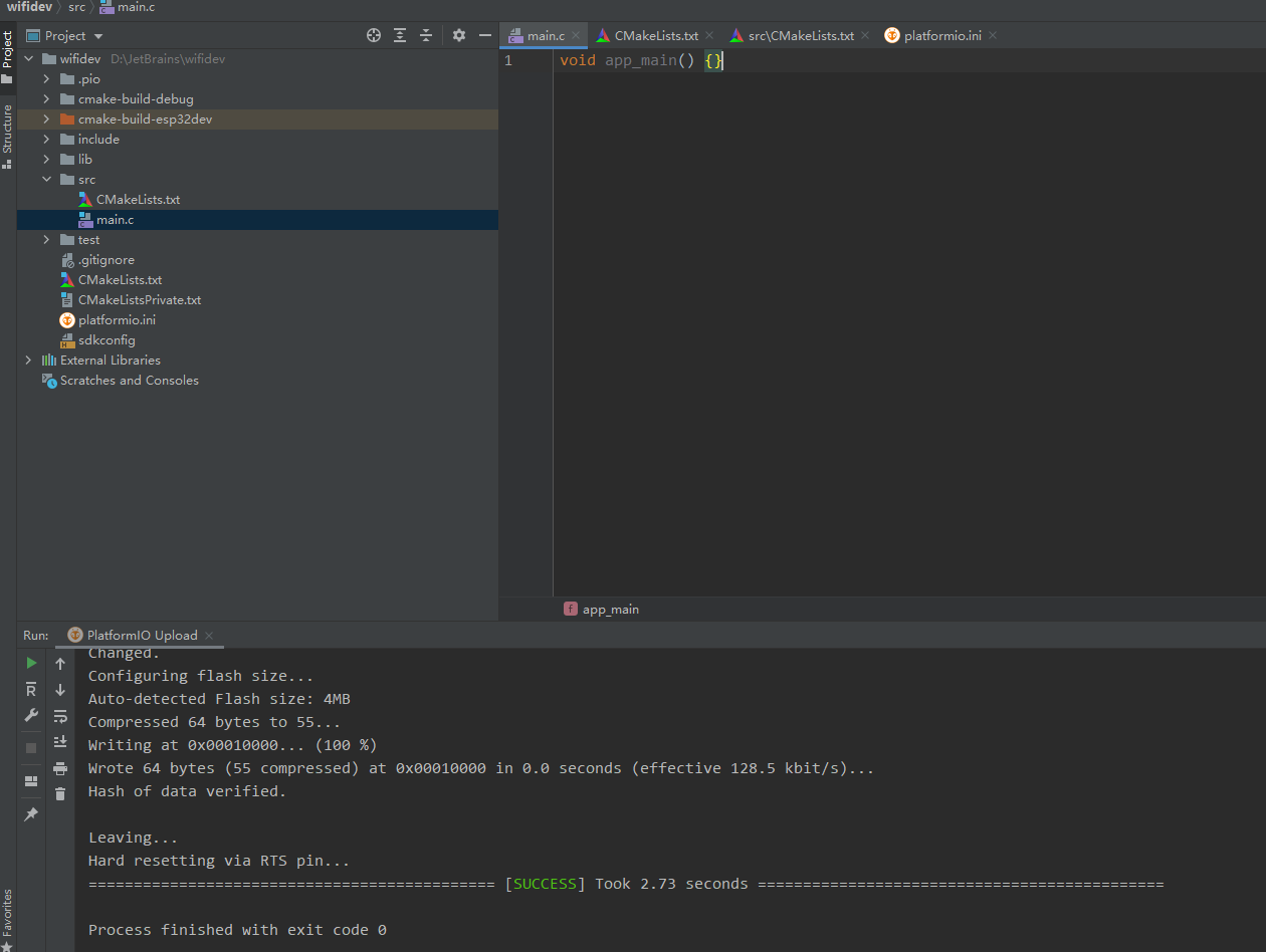 New project code blank · Issue #583 · platformio/platform-espressif32 · GitHub