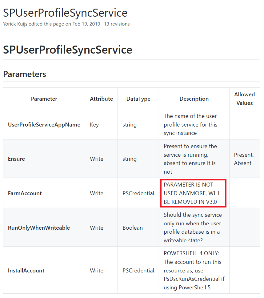 SPUserProfileSyncService - FarmAccount · Issue #1165 · dsccommunity/SharePointDsc · GitHub