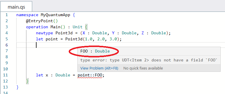 Incorrect type is shown for UDT field in hover info · Issue #755 · microsoft/qsharp · GitHub