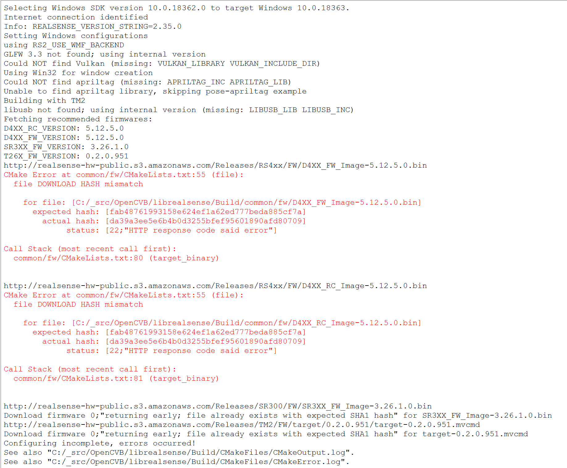 Latest Release Fails To Configure · Issue 6482 · Intelrealsense Librealsense · Github