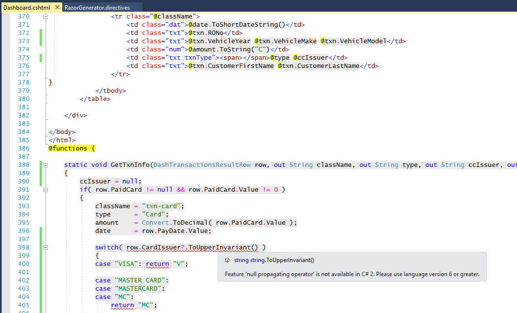 How do I get RazorGenerator.Templating to use C# 6 or later? · Issue #177 · RazorGenerator ...