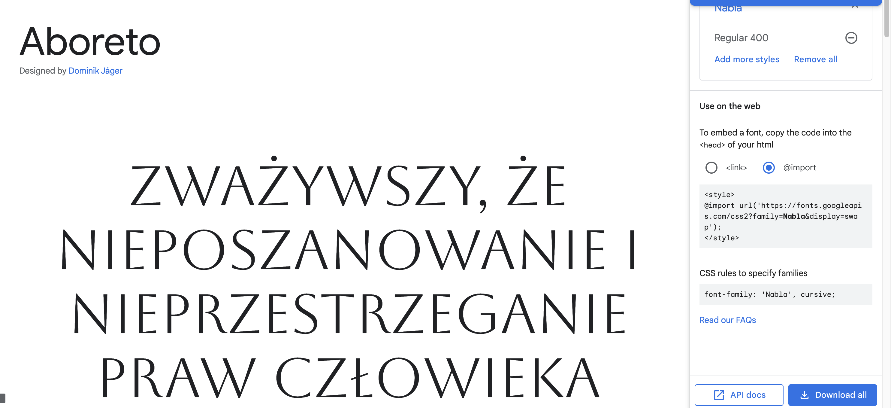 Incorrect usage text for Aboreto · Issue #5544 · google/fonts · GitHub