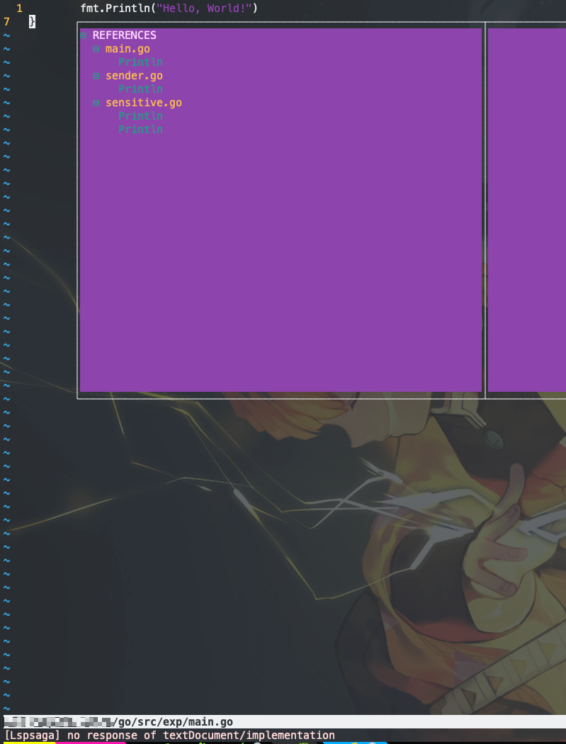 `Lspsaga finder` returns no response of textDocument/references & no response of textDocument ...