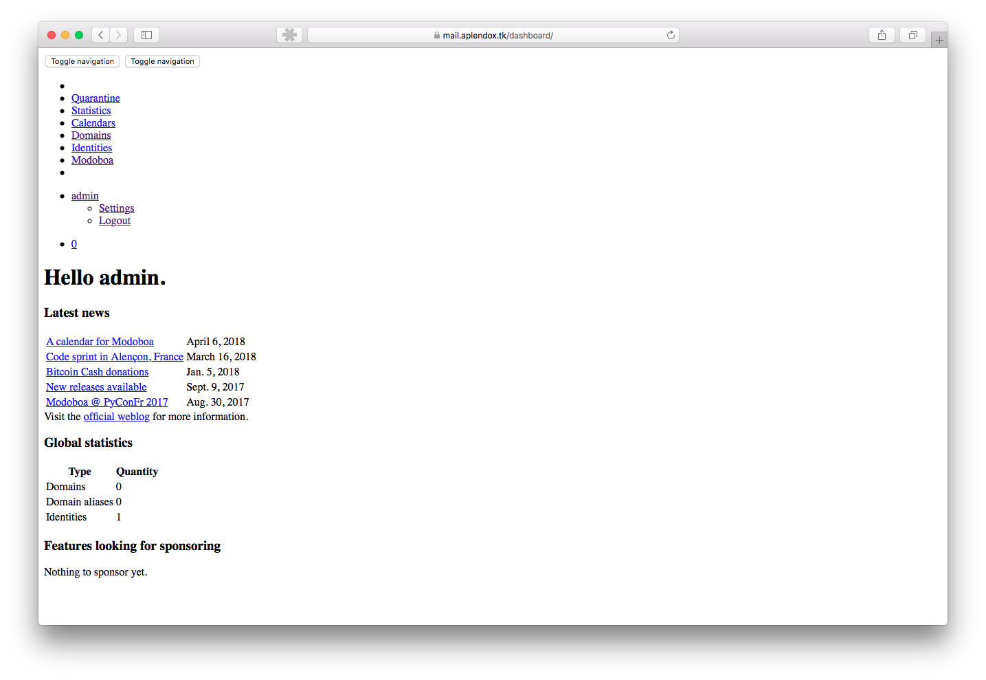 GUI Not Working · Issue #1497 · modoboa/modoboa · GitHub