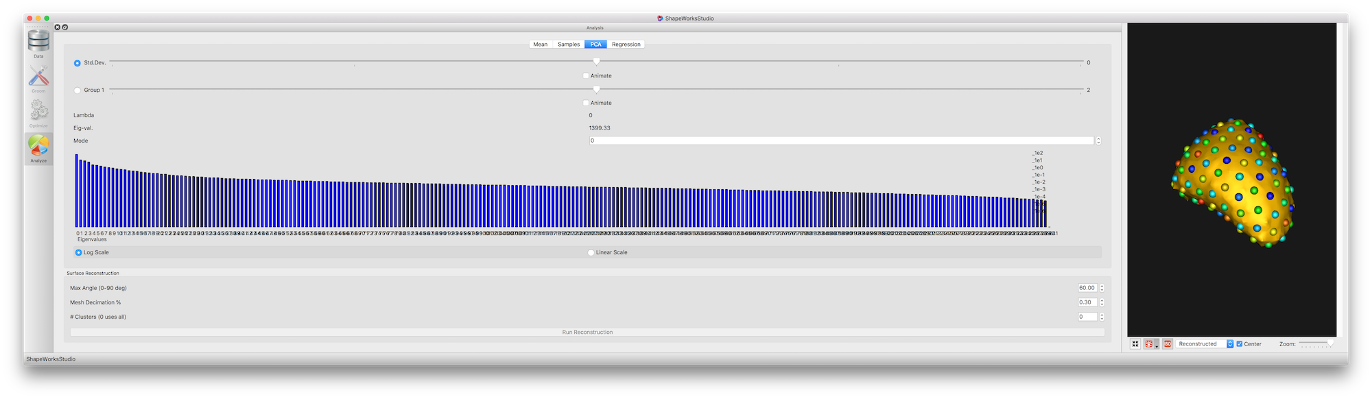 Studio PCA tab with large number of modes too large · Issue #355 · SCIInstitute/ShapeWorks · GitHub