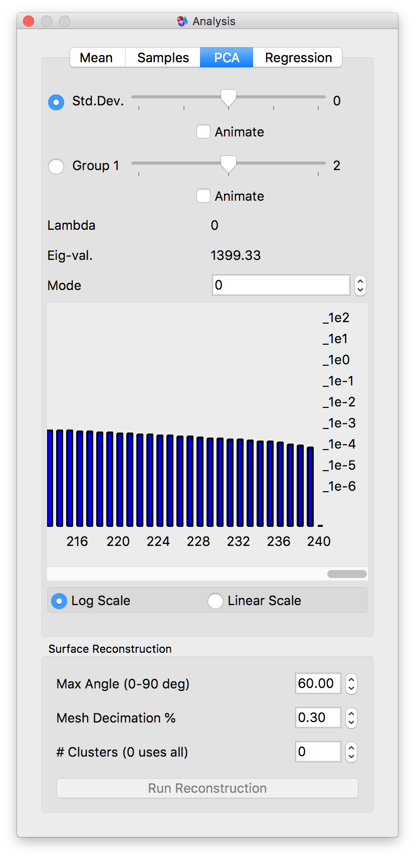 Studio PCA tab with large number of modes too large · Issue #355 · SCIInstitute/ShapeWorks · GitHub