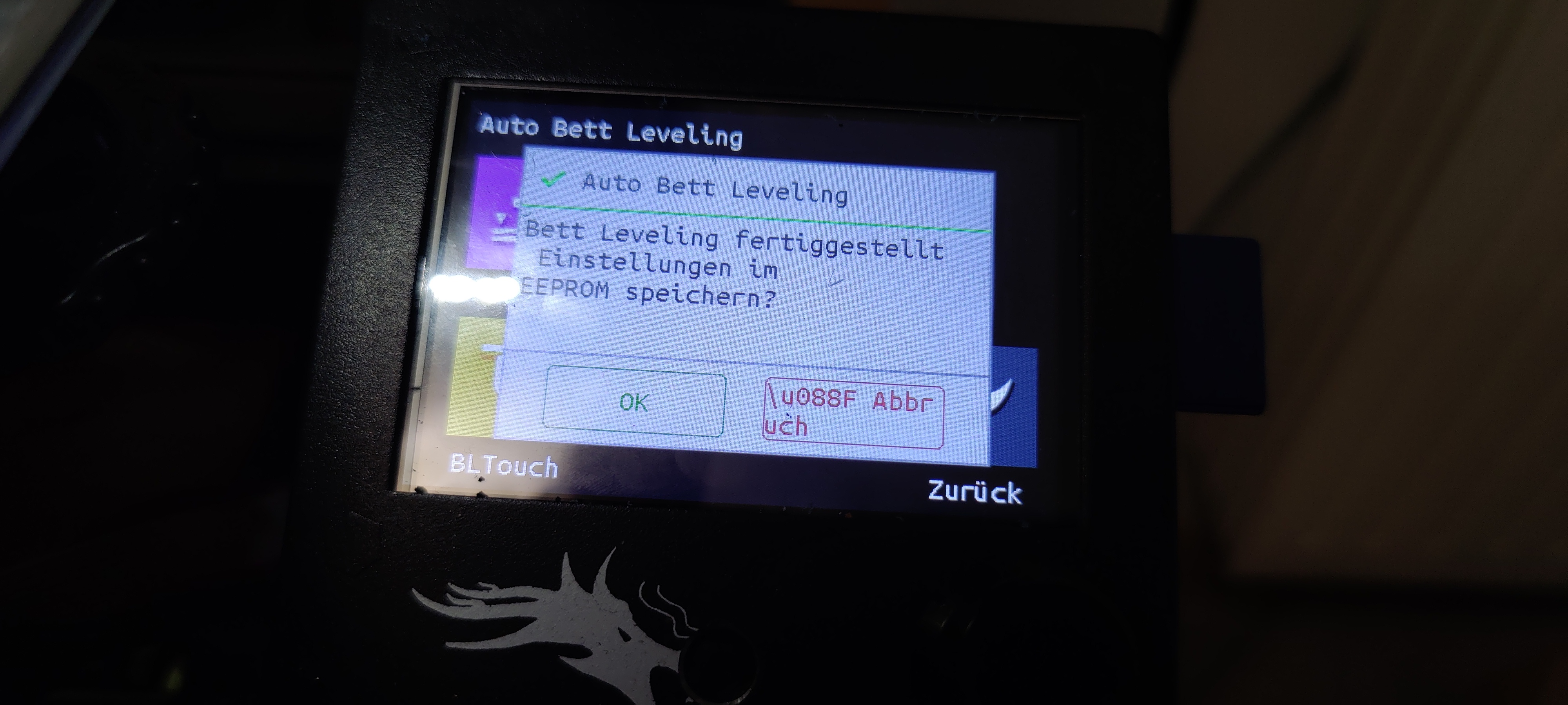 [BUG] Dialog messed up / different in Languages other than EN (3.5" TFT ...
