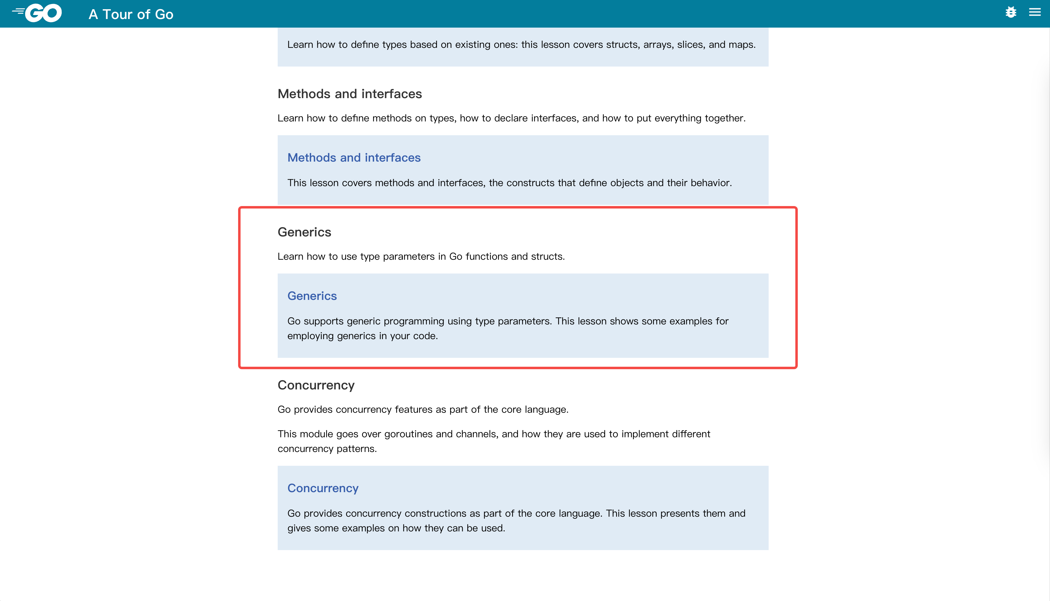 [缺失]泛型一章没有翻译 · Issue #434 · Go-zh/tour · GitHub