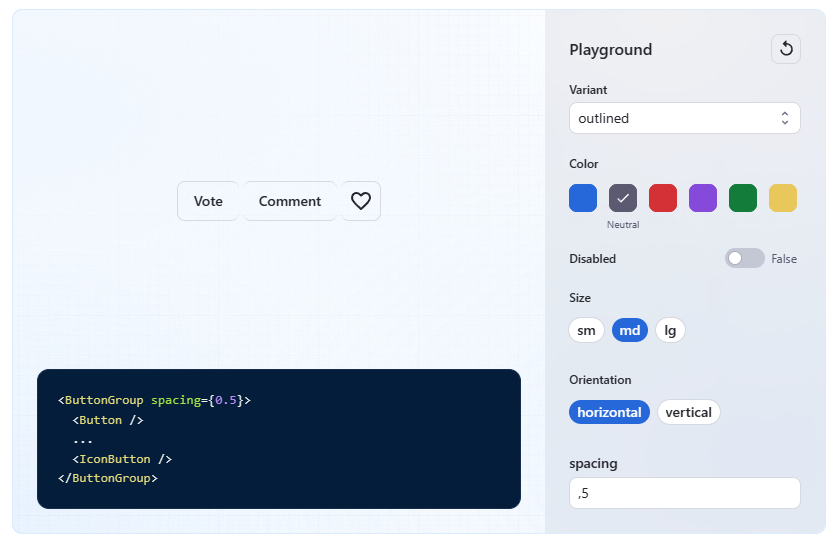 [ButtonGroups][Joy] Spacing does not take outlined variant into account · Issue #37574 · mui ...