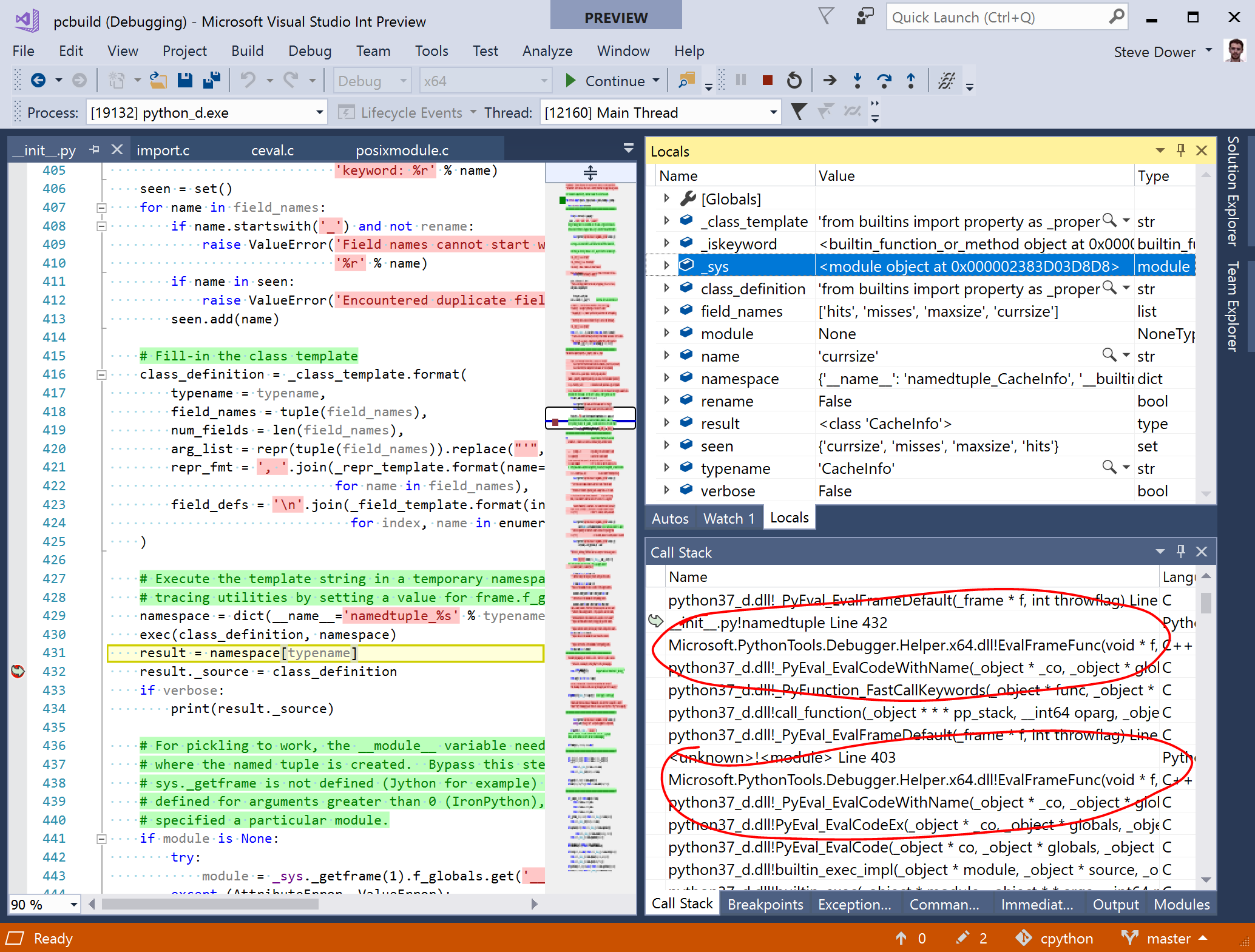Debugger helper DLL appearing in stack traces · Issue #2998 · microsoft/PTVS · GitHub