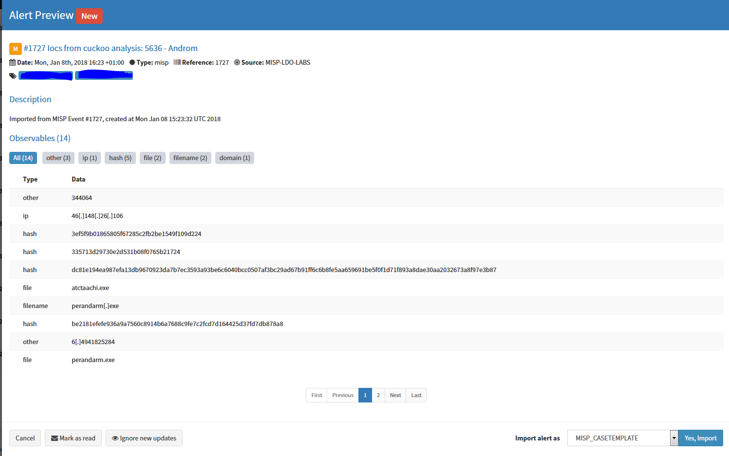 import alert from MISP when some attribute is "corrutped": empty case created · Issue #423 ...