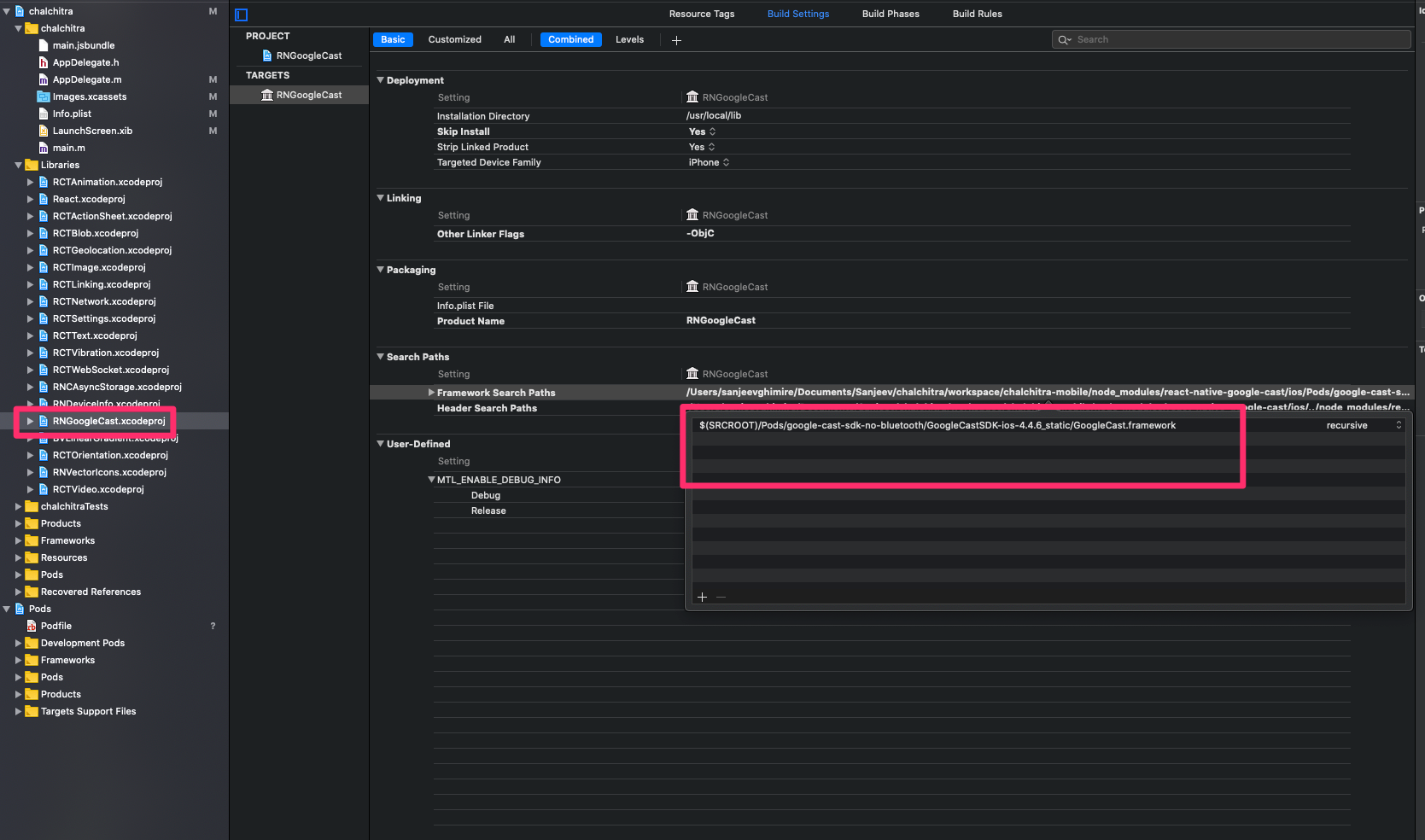 react-native-google-cast/ios/RNGoogleCast/RNGoogleCastButton.m:1:9: 'GoogleCast/GoogleCast.h ...