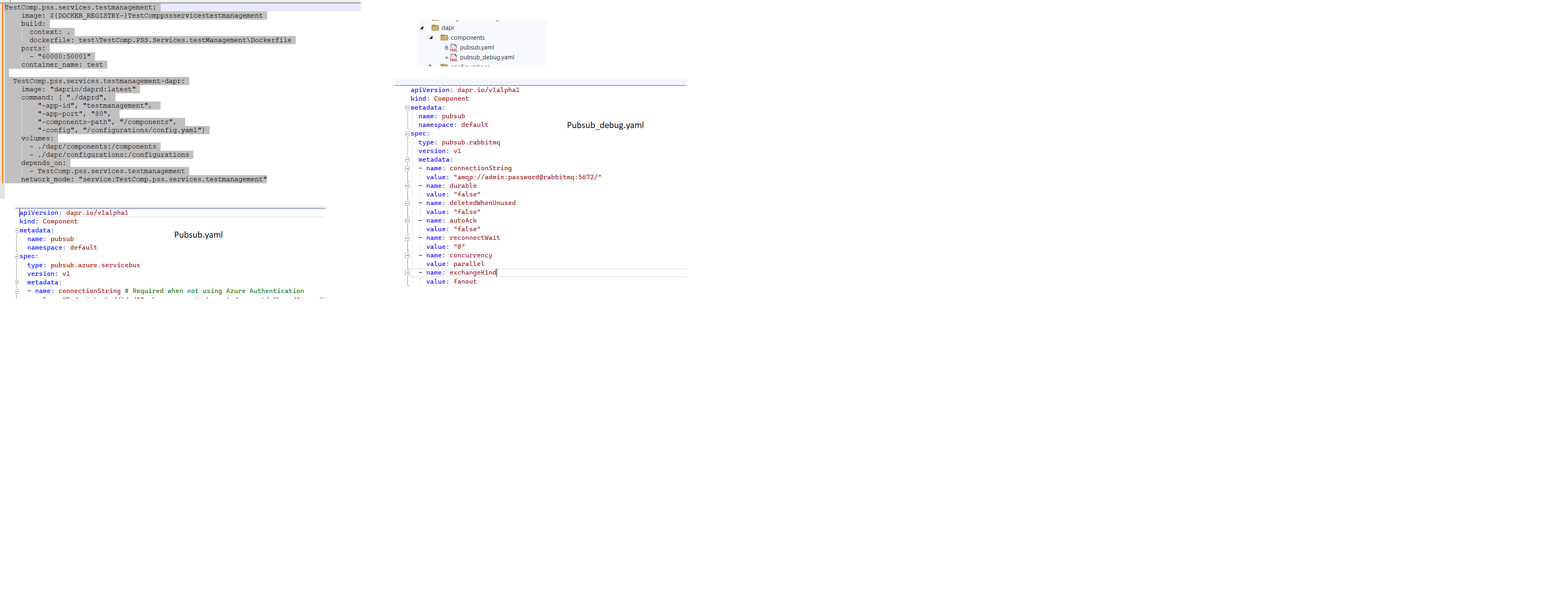 How to consider the single pubsub configuration file at runtime if i have multiple pubsub ...