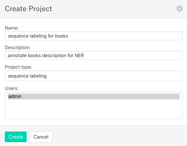 There are not field `Users` when creating project. · Issue #198 · doccano/doccano · GitHub