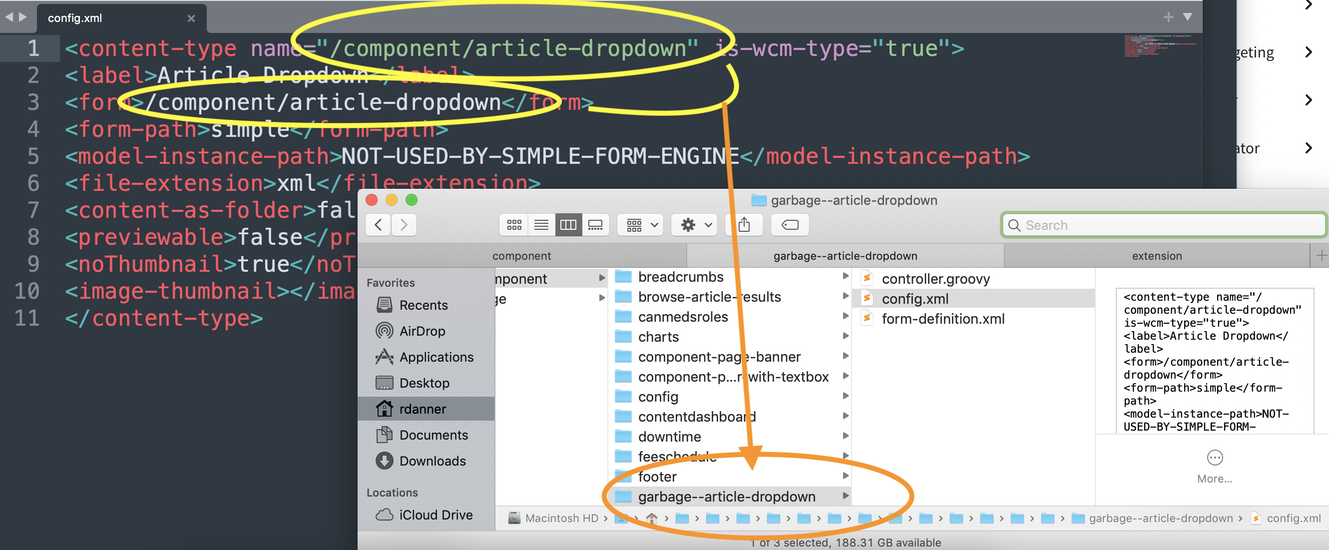 [studio-ui] Sidebar fails when content type folder does not match content type name in ...