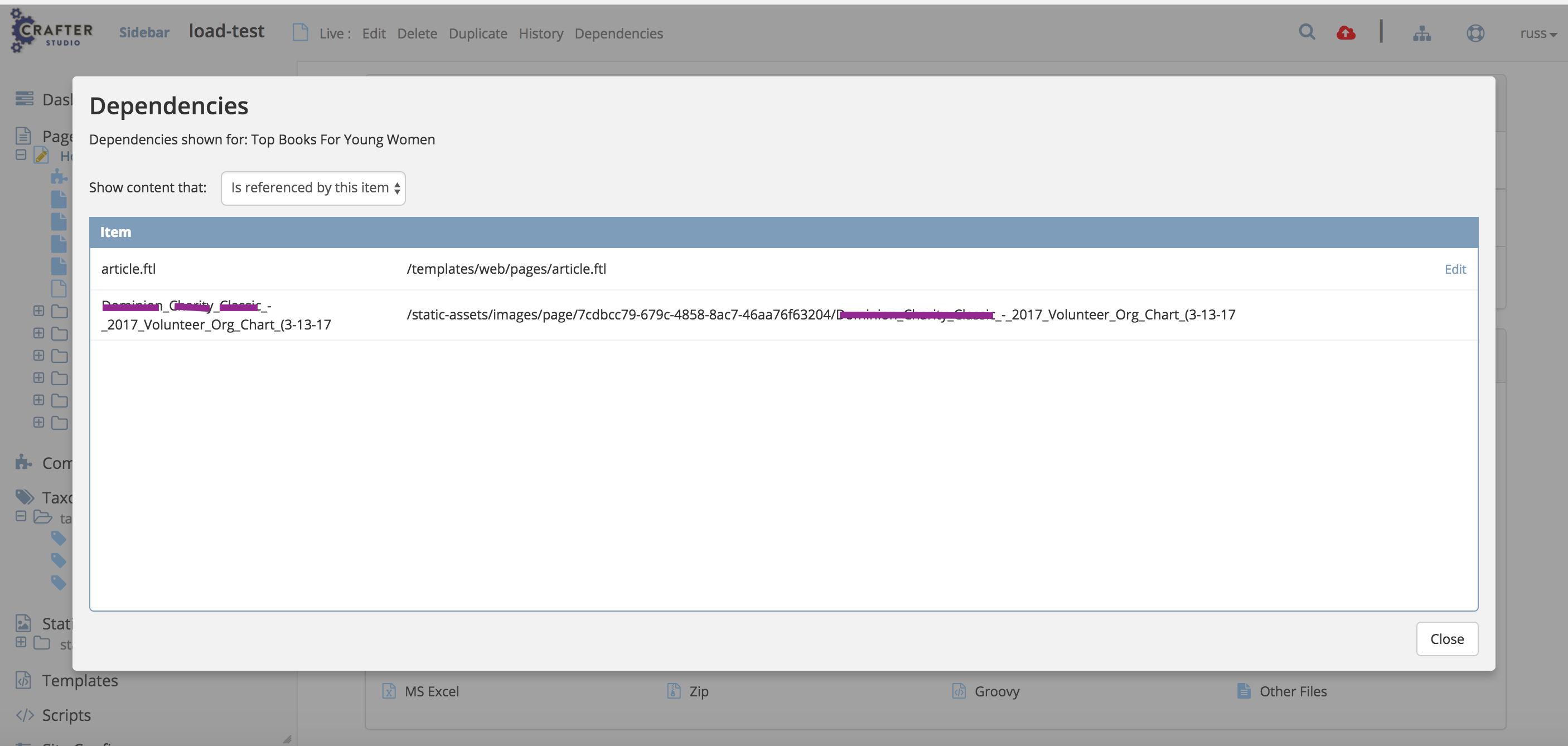 [studio] Dependencies with '(' in their name do not get calculated as dependencies for ...