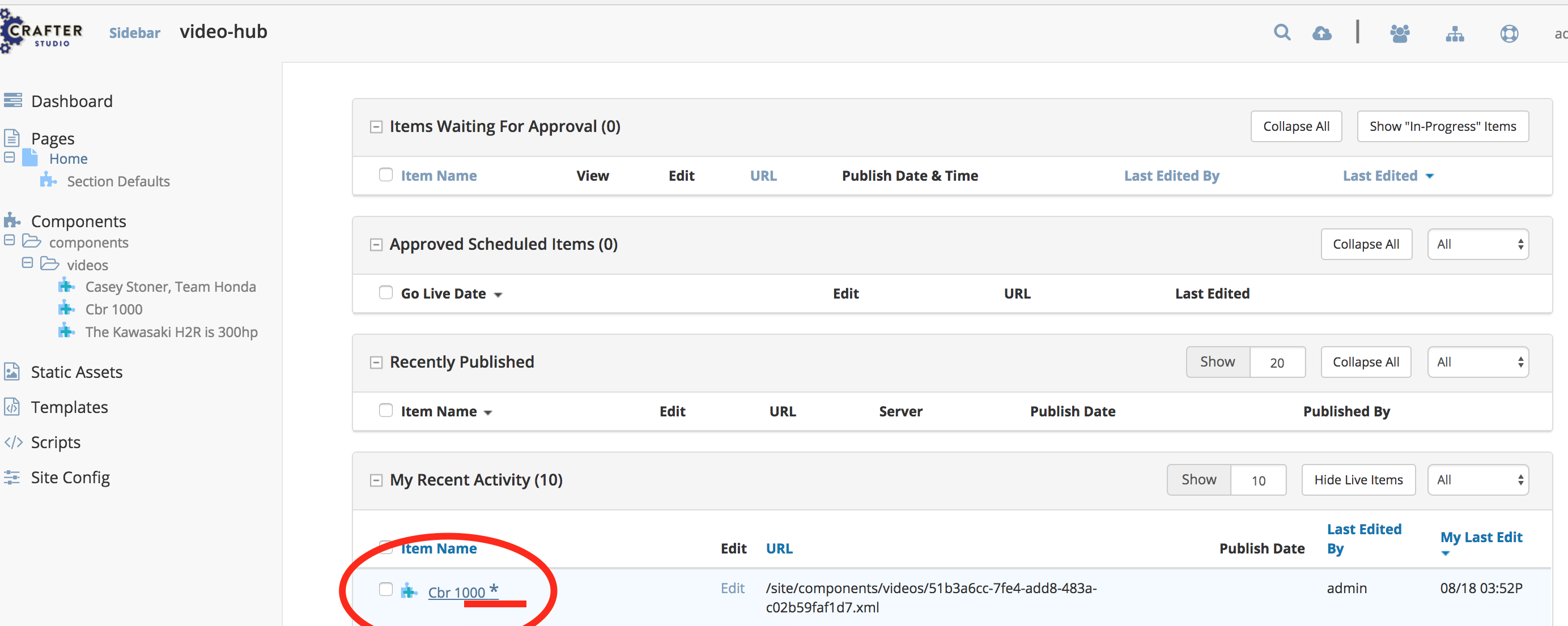 [studio-ui] only previewable content should have a hover state and be clickable on dashboard ...