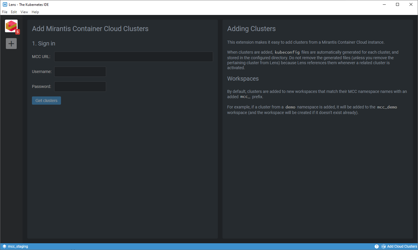 Add Container Cloud Entry form doesn't appear on Windows 10 v4 Beta 3 of Lens · Issue #1426 ...