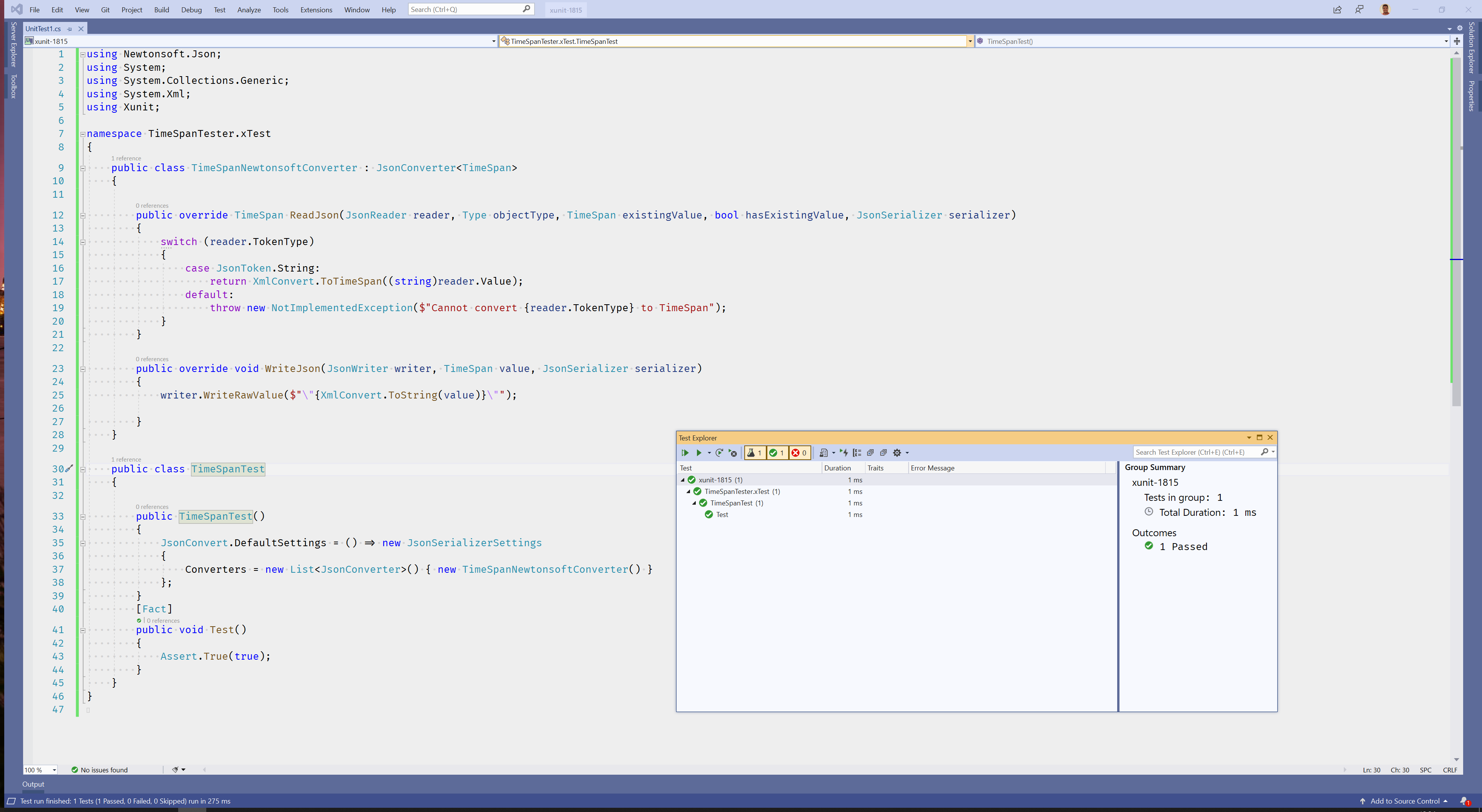 Tests failing due to custom JsonConverter · Issue #1815 · xunit/xunit ...