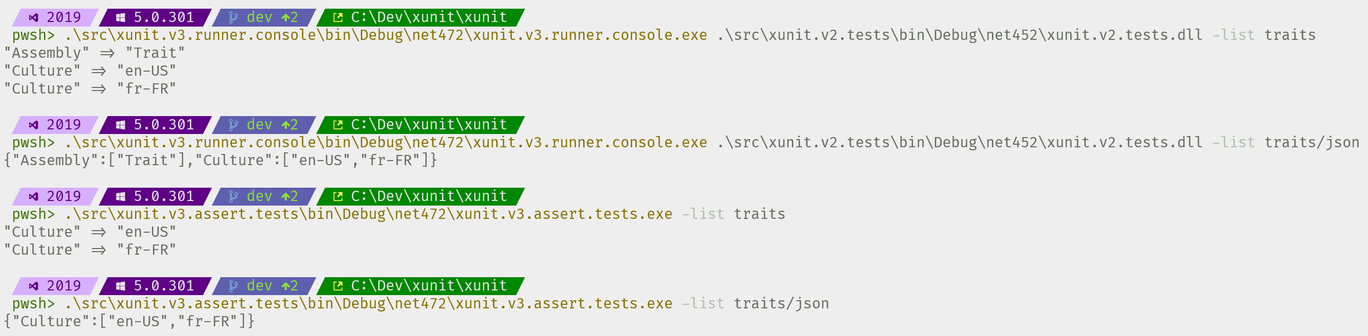 List all available traits / traits values by trait name · Issue #2084 · xunit/xunit · GitHub