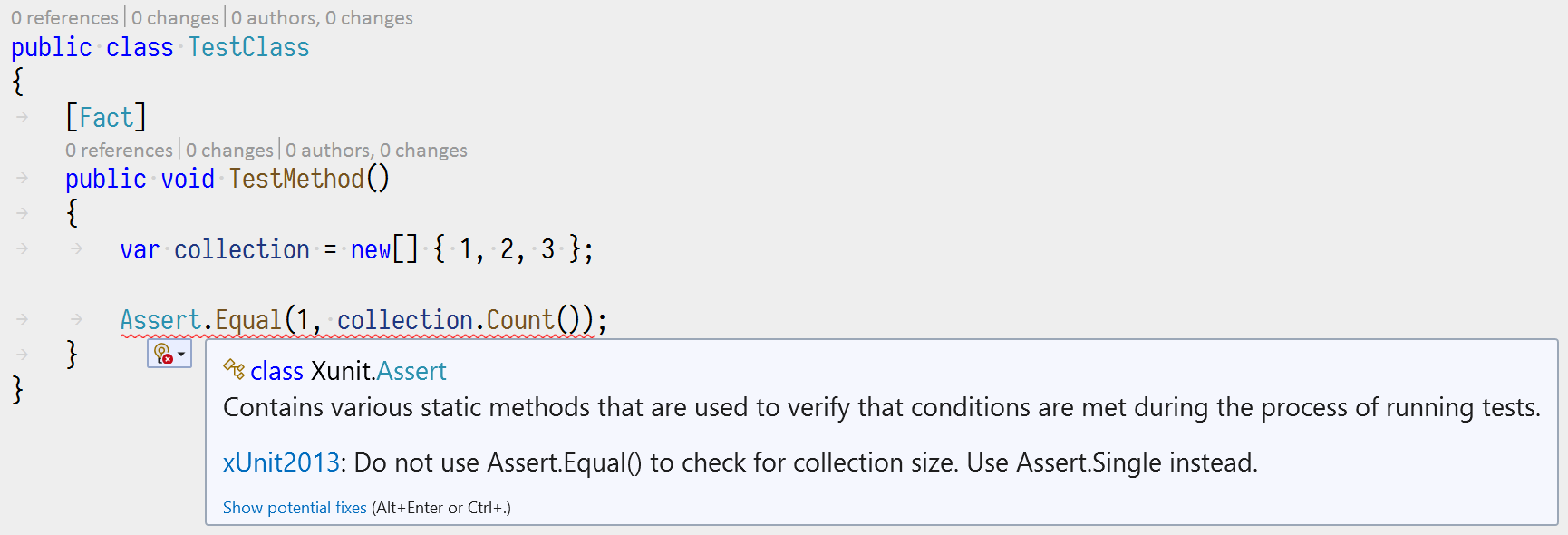 The warning description in `xUnit2013` is incorrect · Issue #1678 ...