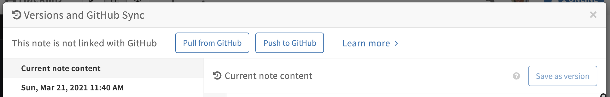 "Save as version" is disabled · Issue #246 · hackmdio/hackmd-io-issues · GitHub