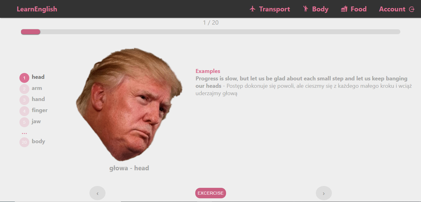 GitHub - bergmaner/learnenglish: Application which help in learning english. Build with React ...