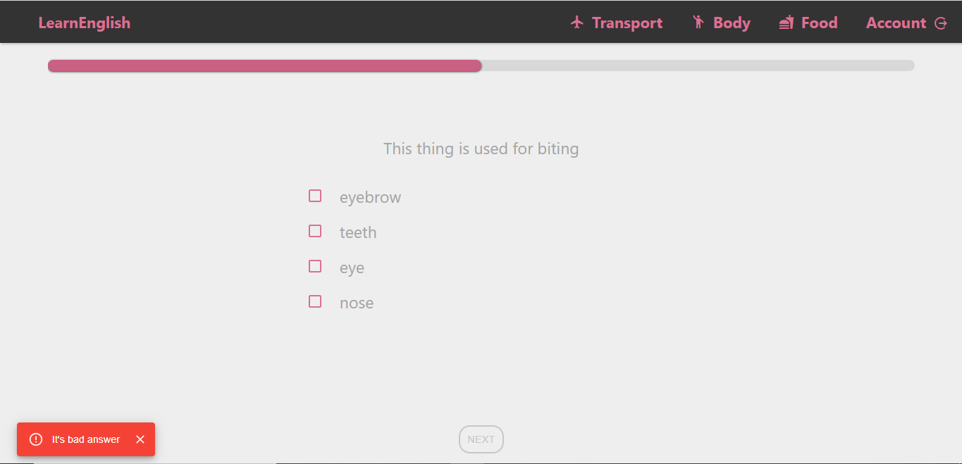 GitHub - bergmaner/learnenglish: Application which help in learning english. Build with React ...