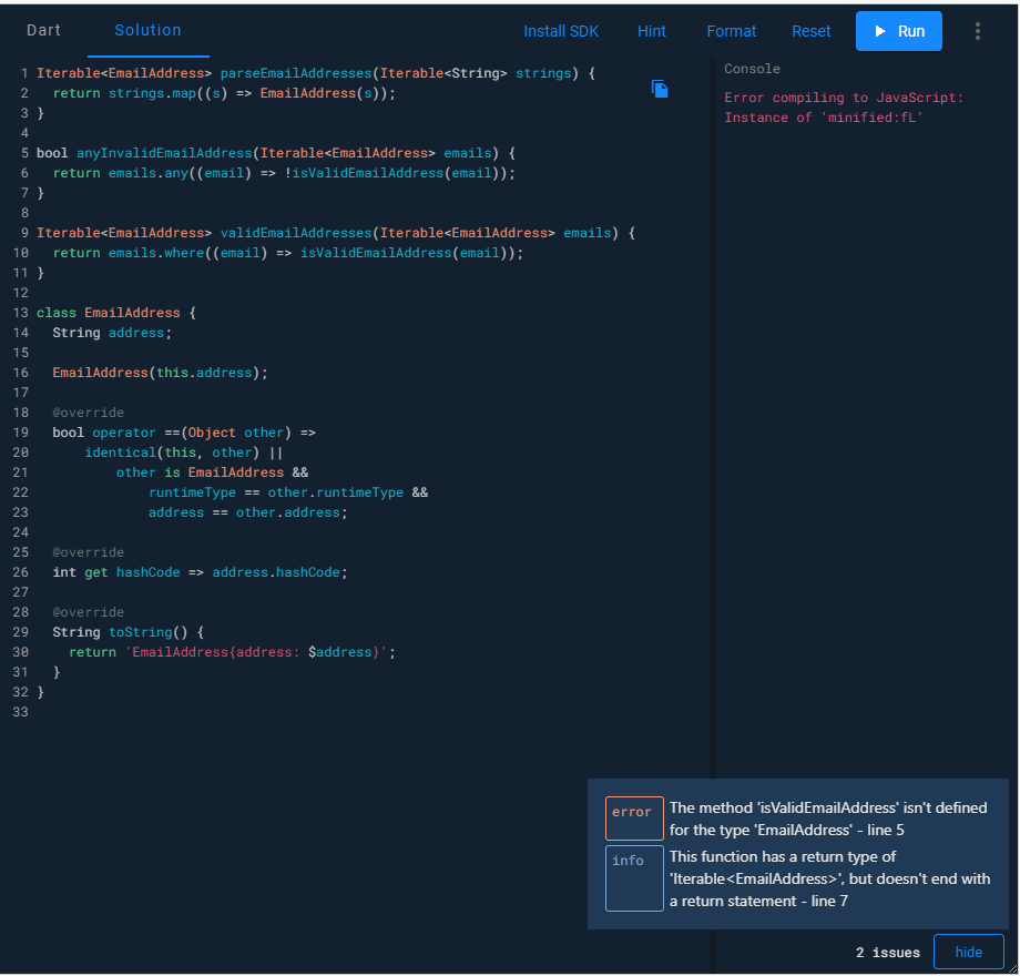 'Iterable collections' page issue missing function in Exercise: Putting it all together · Issue ...