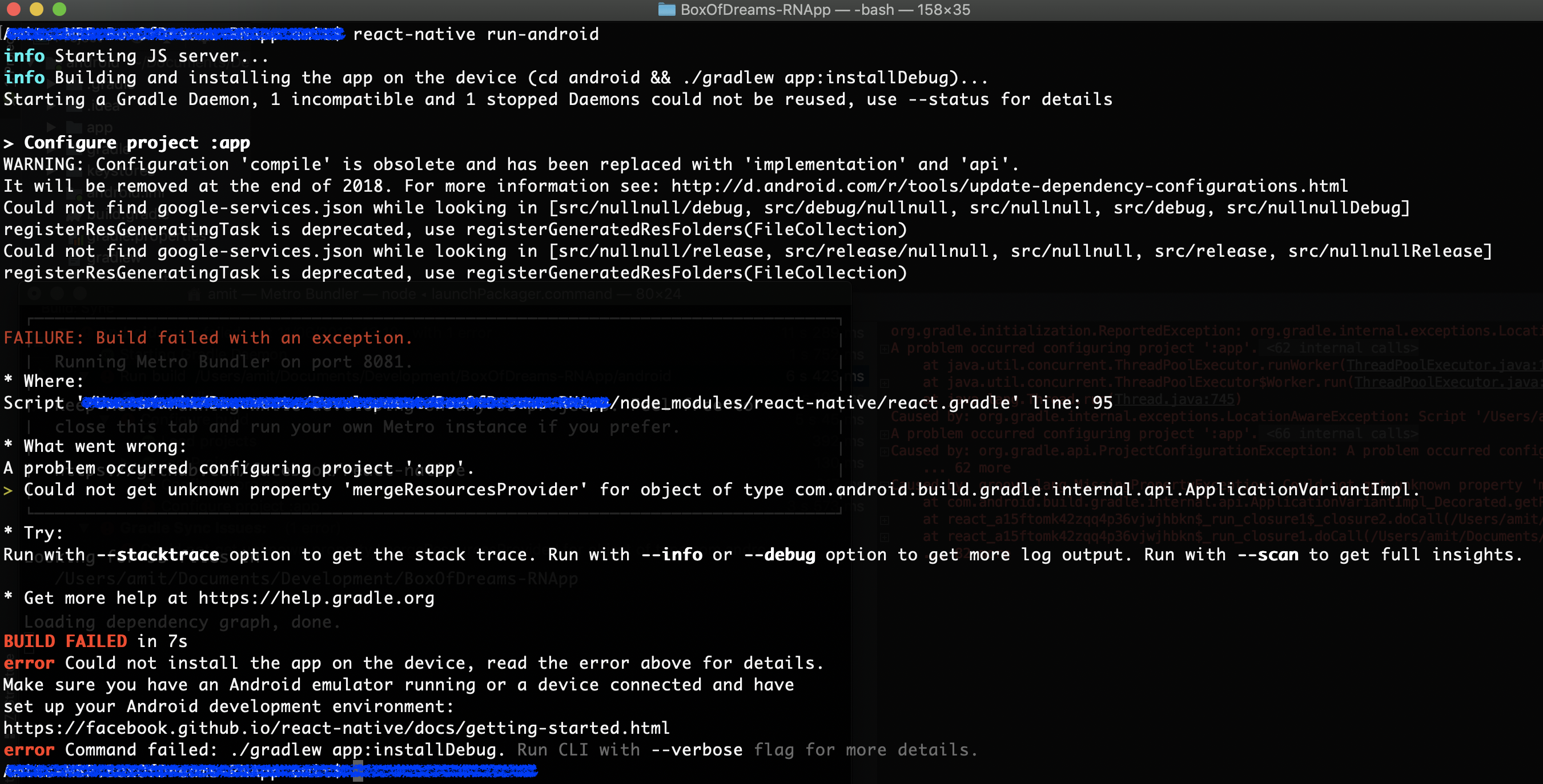 Itialization Reportedexception Ternal